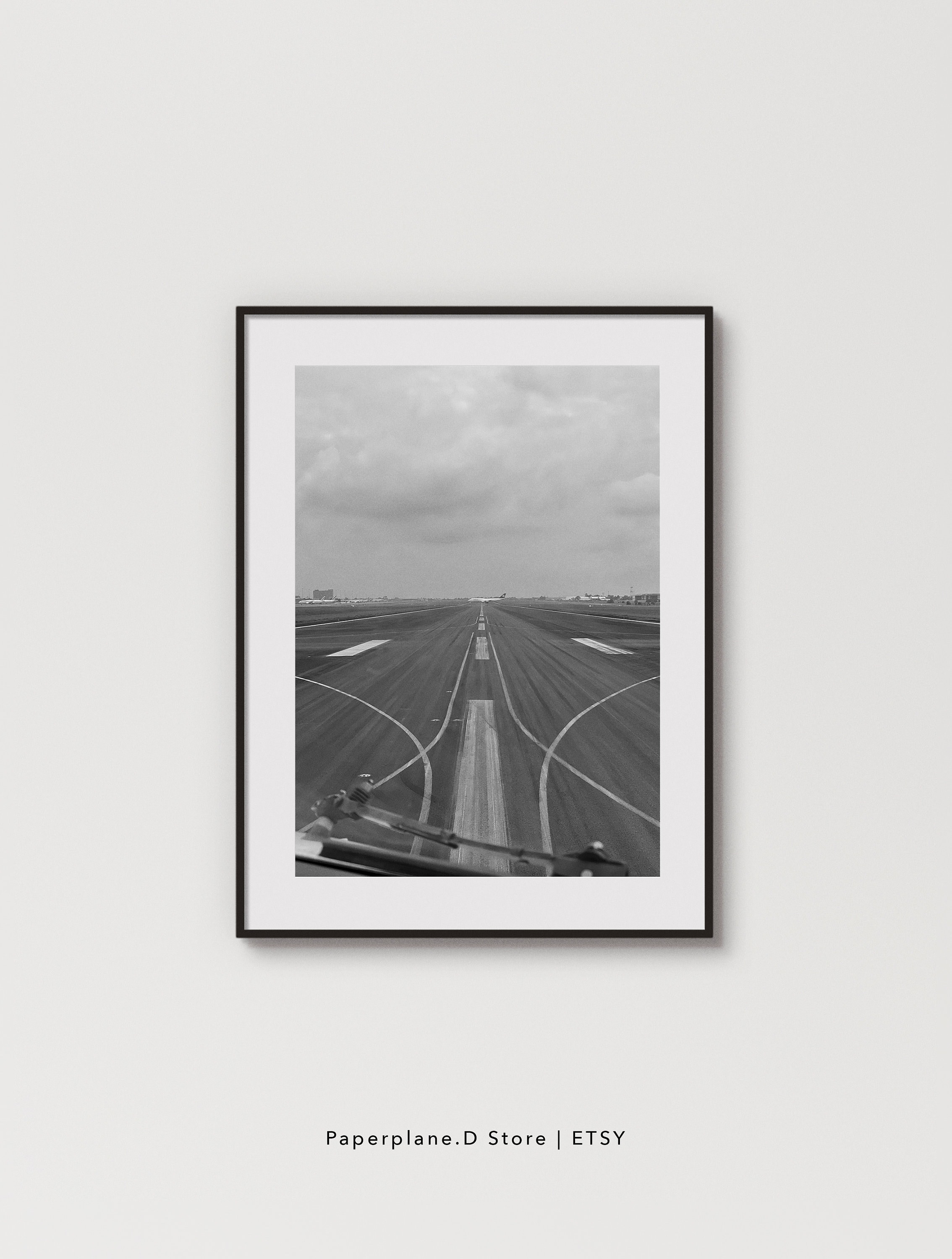 Runway Instant Digital Download, Aviation Photography, Monochrome Photo ...