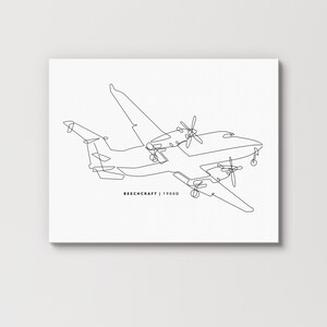 Beechcraft 1900D | Max Detail | Minimalist Single-line Illustration - Etsy