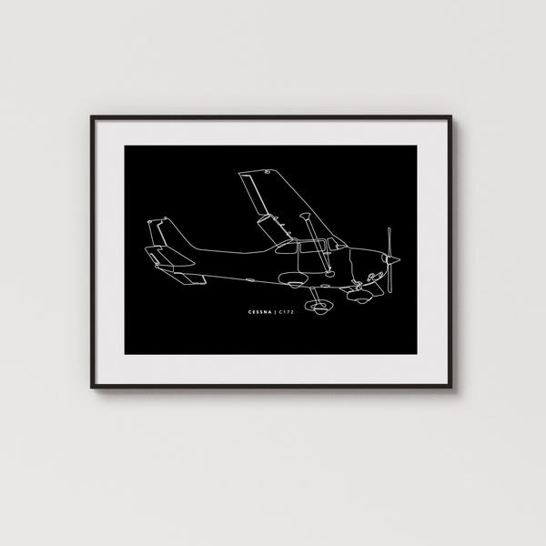 Cessna 172 Drawing - Etsy