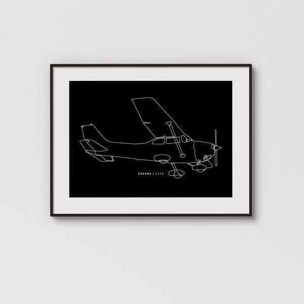 Cessna 172 Drawing - Etsy