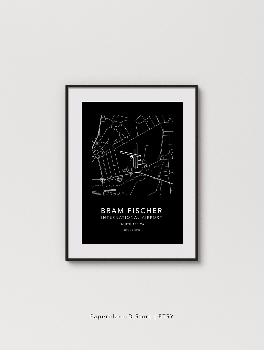 Bram Fischer Airport Digitally Hand-drawn Instant Digital - Etsy