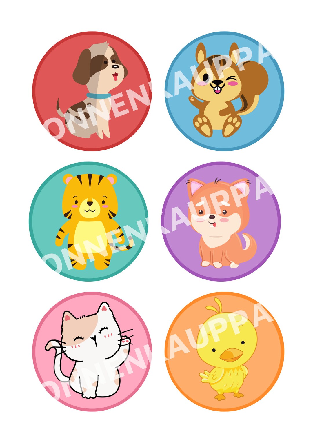 Printable Animal Labels / Tulostettavat Eläinkuvat - Etsy