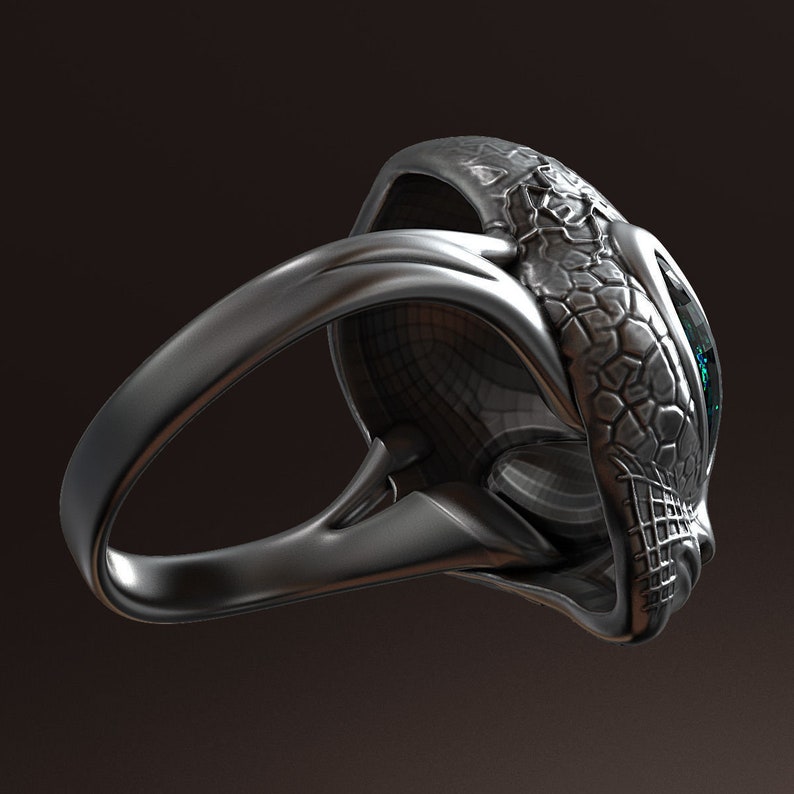 Sterling Silver Alien Guest Ring, Space Jewelry, Extraterrestrial Ring ...