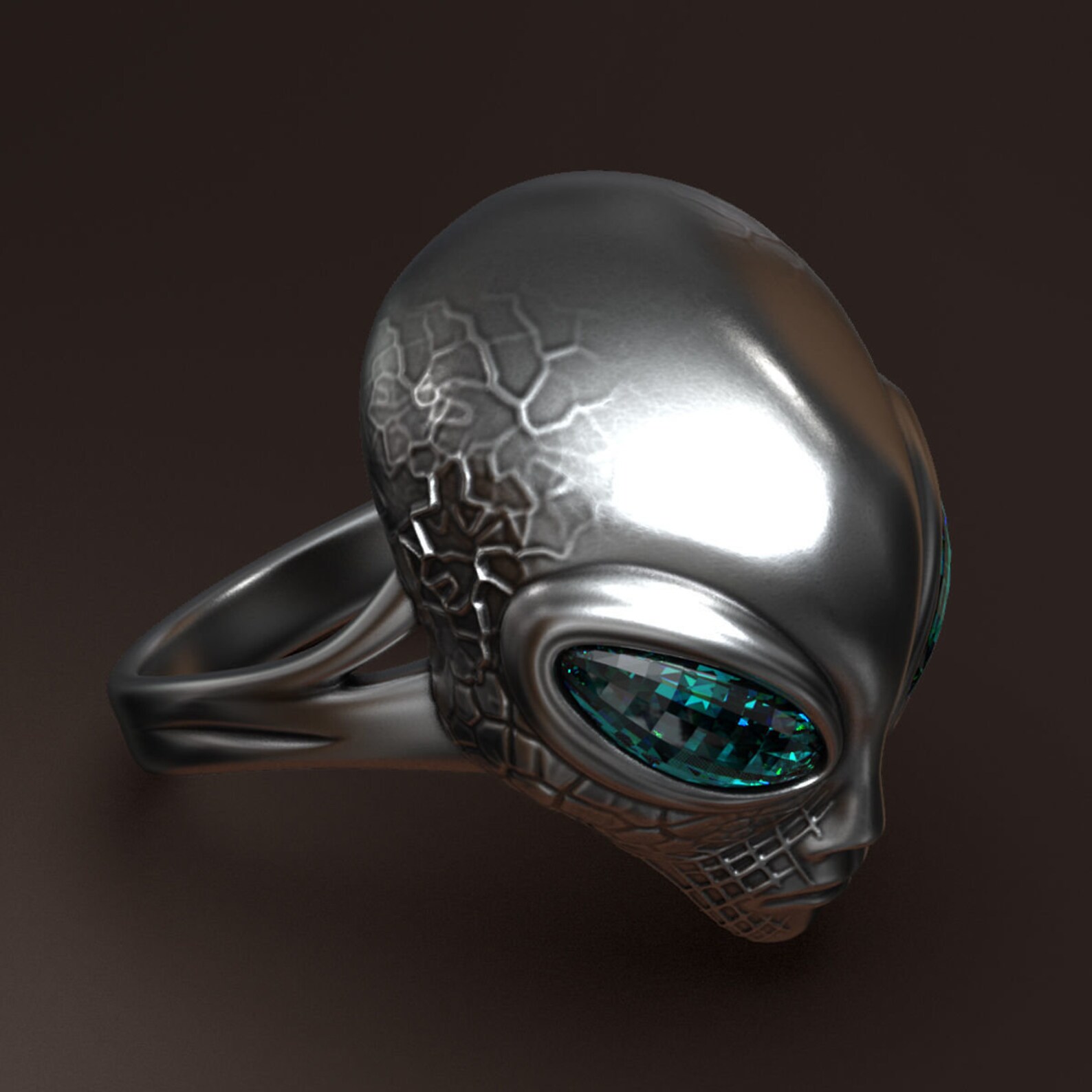 Sterling Silver Alien Guest Ring, Space Jewelry, Extraterrestrial Ring ...