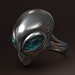 Sterling Silver Alien Guest Ring, Space Jewelry, Extraterrestrial Ring ...