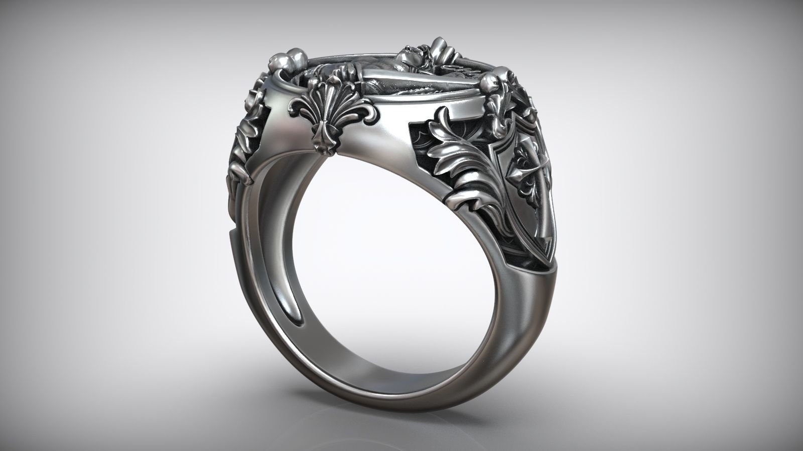 Saint Michael Archangel Ring, 3D Men Ring, Men Christian Ring ...