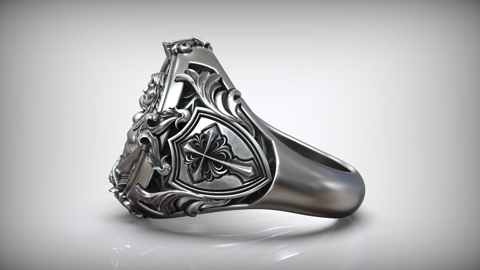 Saint Michael Archangel Ring, 3D Men Ring, Men Christian Ring ...