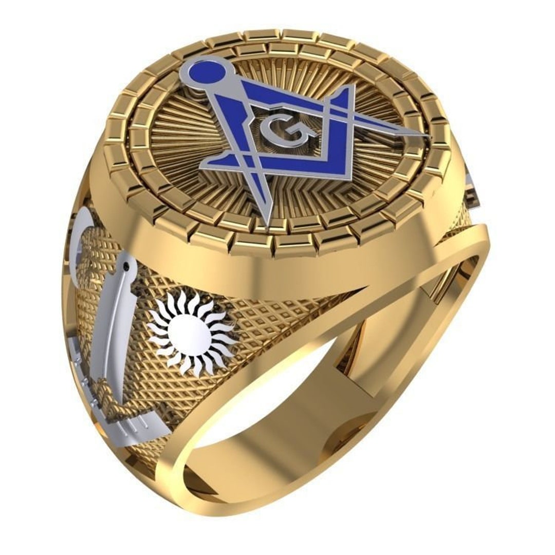 Master Mason Handmade Sterling Silver Ring, Freemason Symbol Signet Ring, Masonic Symbol Silver ...