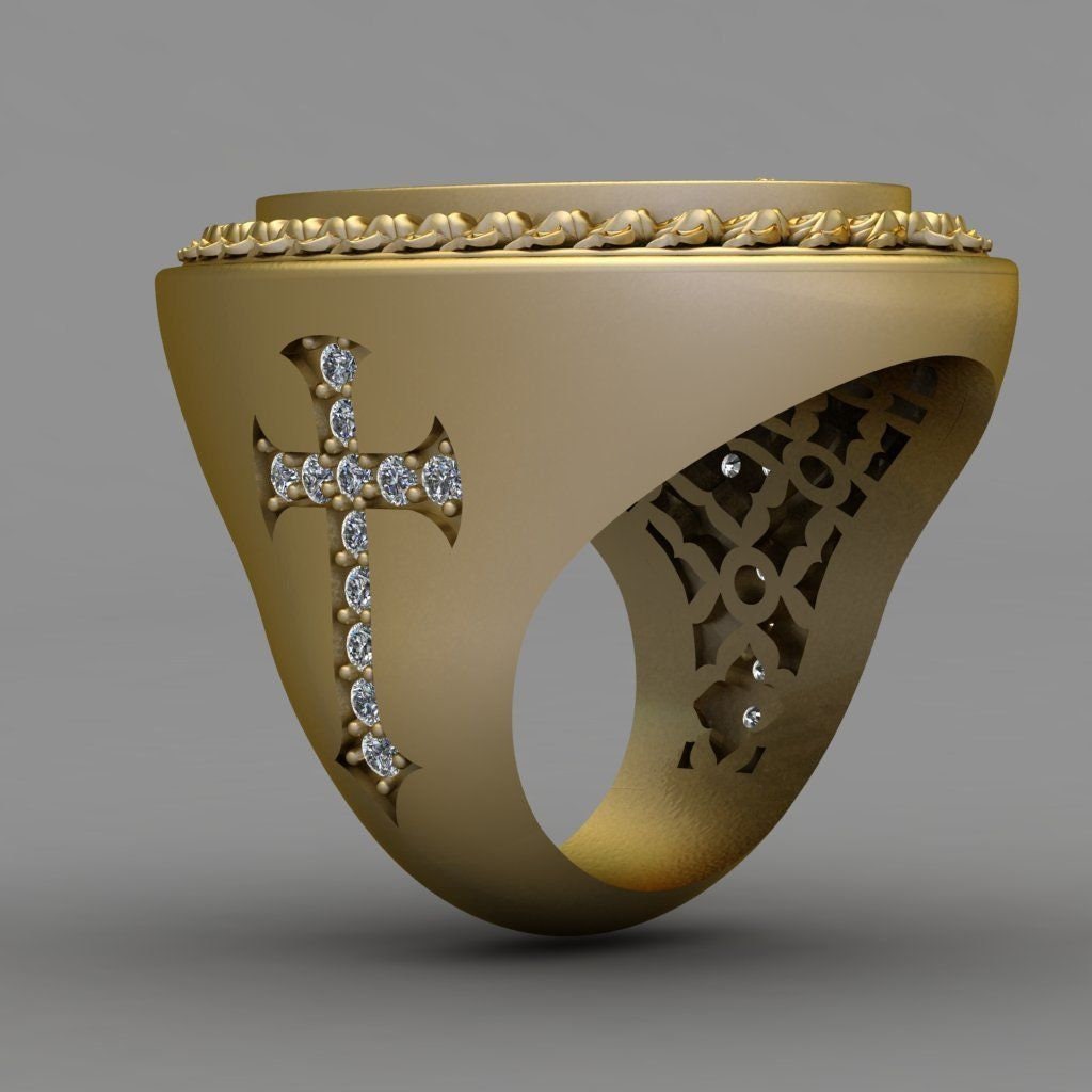 Our Lady of Guadalupe Ring, Cross Christian Ring, Silver Virgin Mary ...