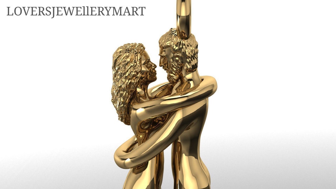 Hugging Couple Necklace, Hug Me Necklace, Hugging Necklace, Cuddling ...