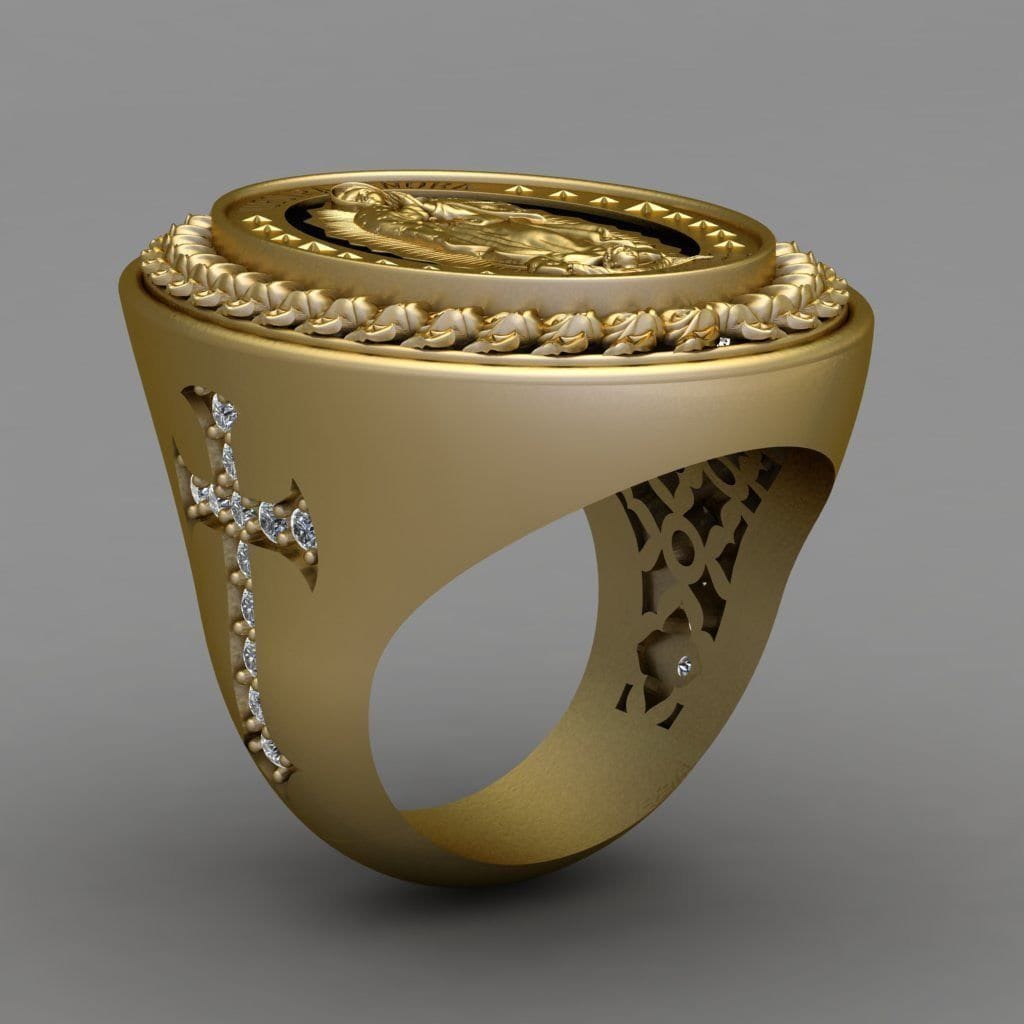 Our Lady of Guadalupe Ring, Cross Christian Ring, Silver Virgin Mary ...
