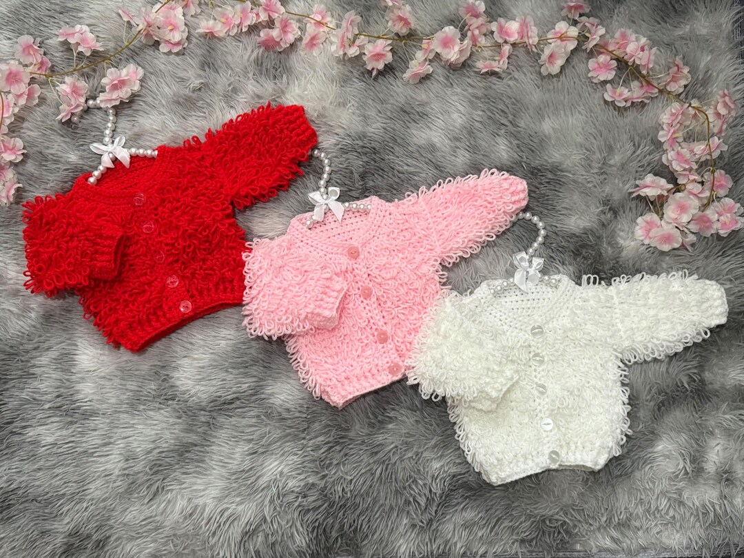 Newborn Baby - Loopy Cardigans - Made to Order - Etsy UK