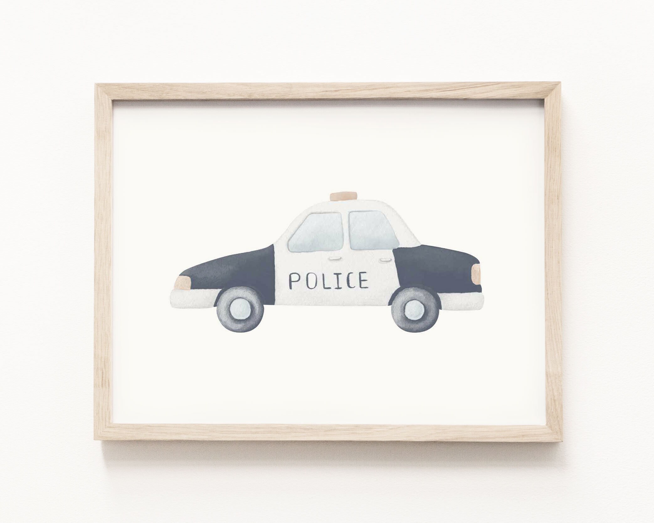 Police Car Art Print Police Car Art Car Watercolor - Etsy