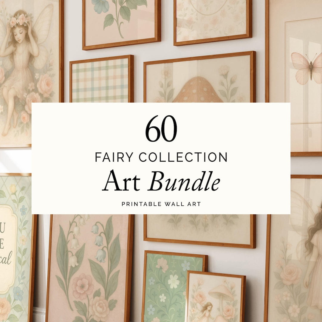 Fairy Art Prints Bundle | 60 Vintage Style, Magical Kids Decor (digital ...