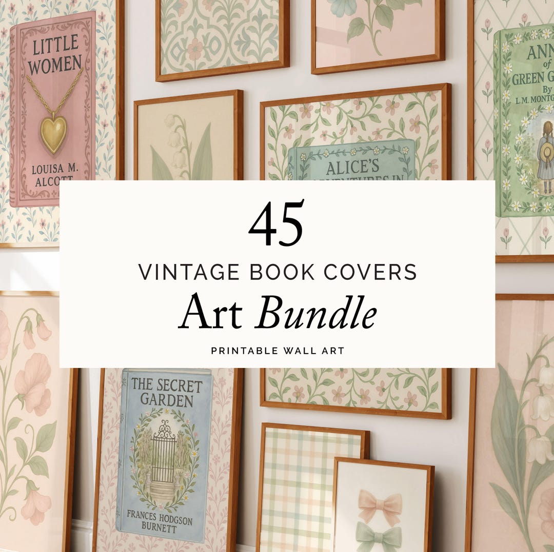 Classic Book Cover Prints | Literary Wall Art, Set of 45 (digital ...