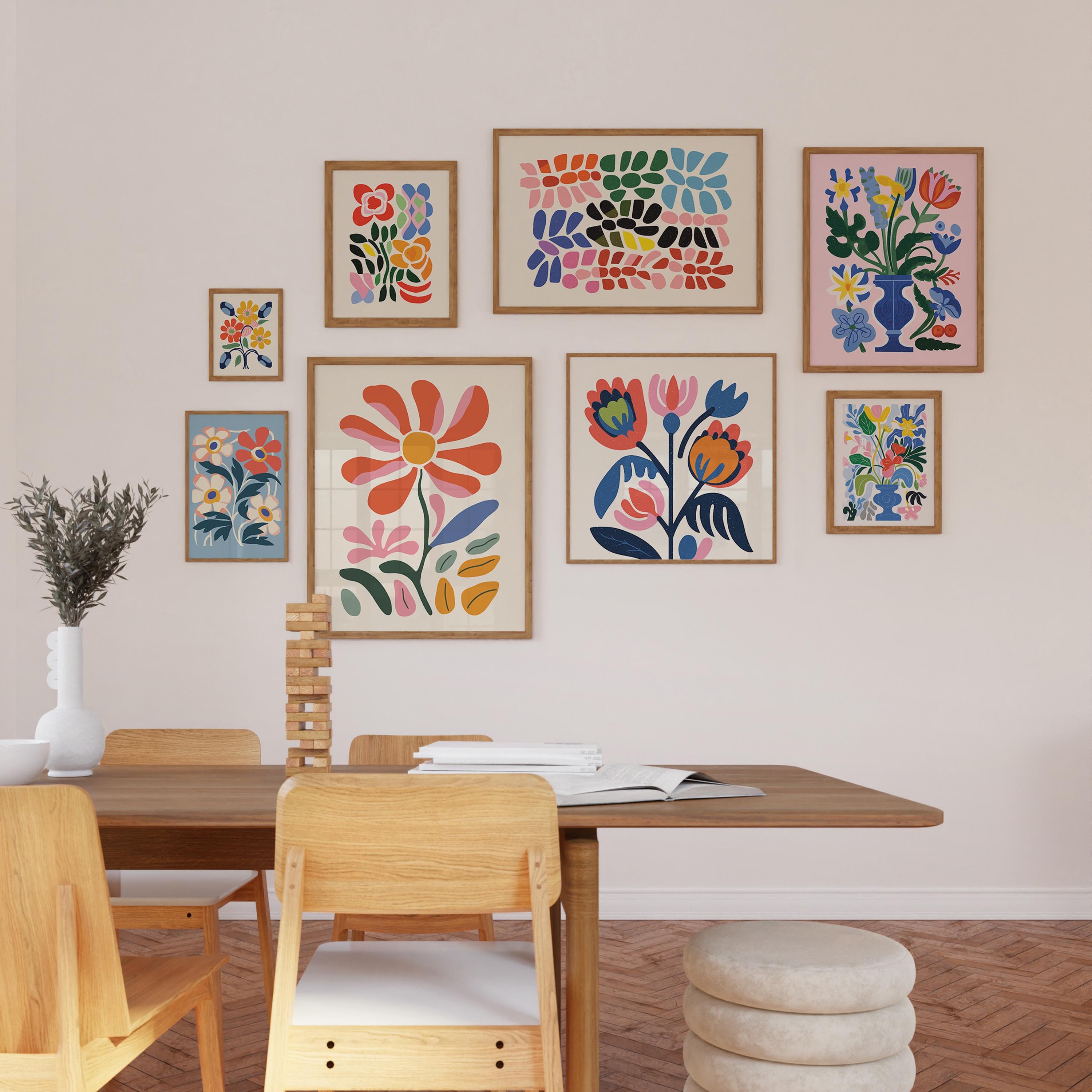 Colorful Floral Prints Art Bundle | Modern Botanical Wall Art (digital ...