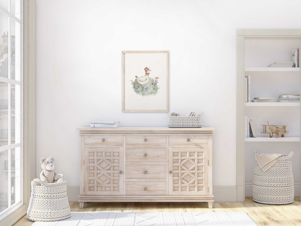 Mother Goose Art Print Mother Goose Watercolor Painting - Etsy