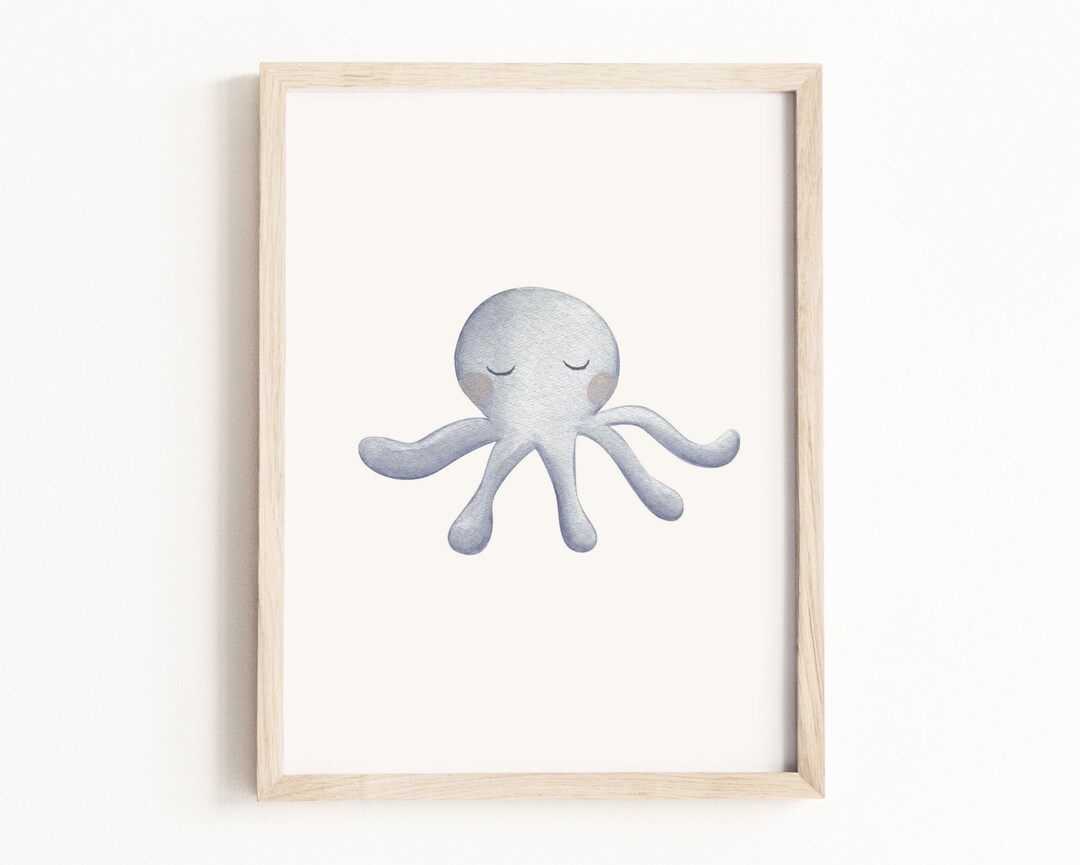 Octopus Art Print • Octopus Watercolor Painting • Ocean Wall Art ...