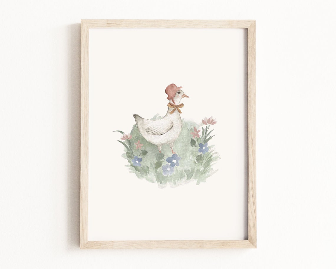 Mother Goose Art Print Mother Goose Watercolor Painting - Etsy