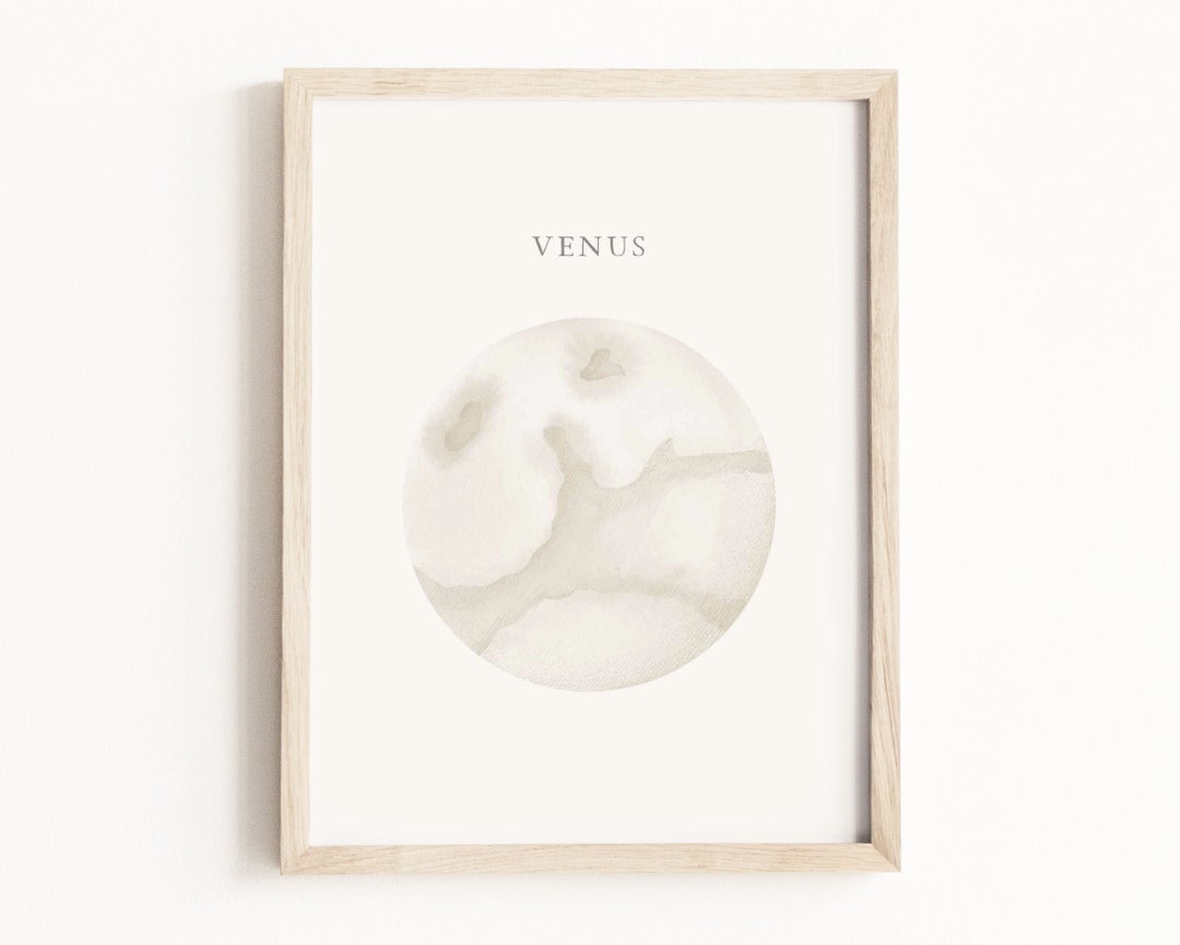 Venus Art Print • Planets Watercolor Painting • Space Wall Art • Space ...