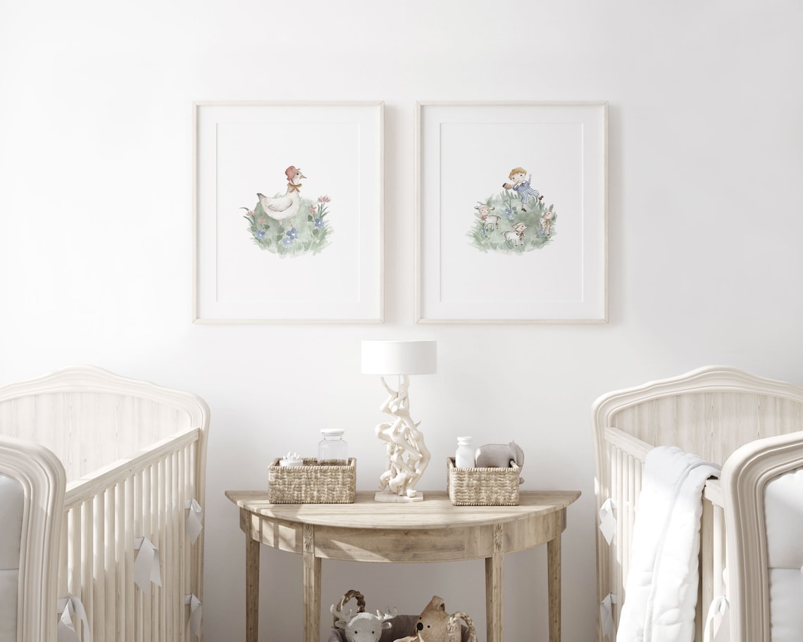 Mother Goose Art Print Mother Goose Watercolor Painting - Etsy