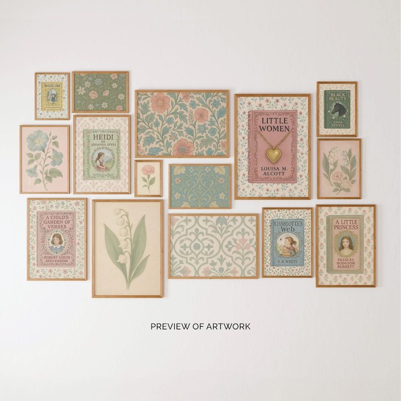 Classic Book Cover Prints | Literary Wall Art, Set of 45 (digital ...