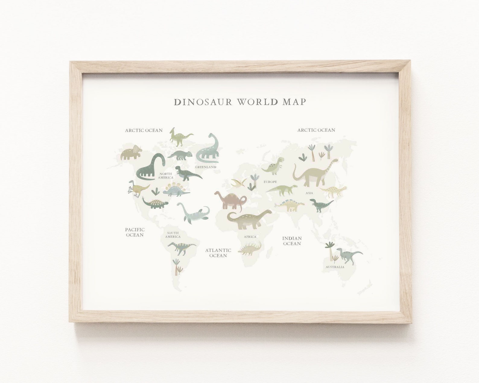 Dinosaur Map Watercolor Print Dinosaur Wall Art World Map - Etsy