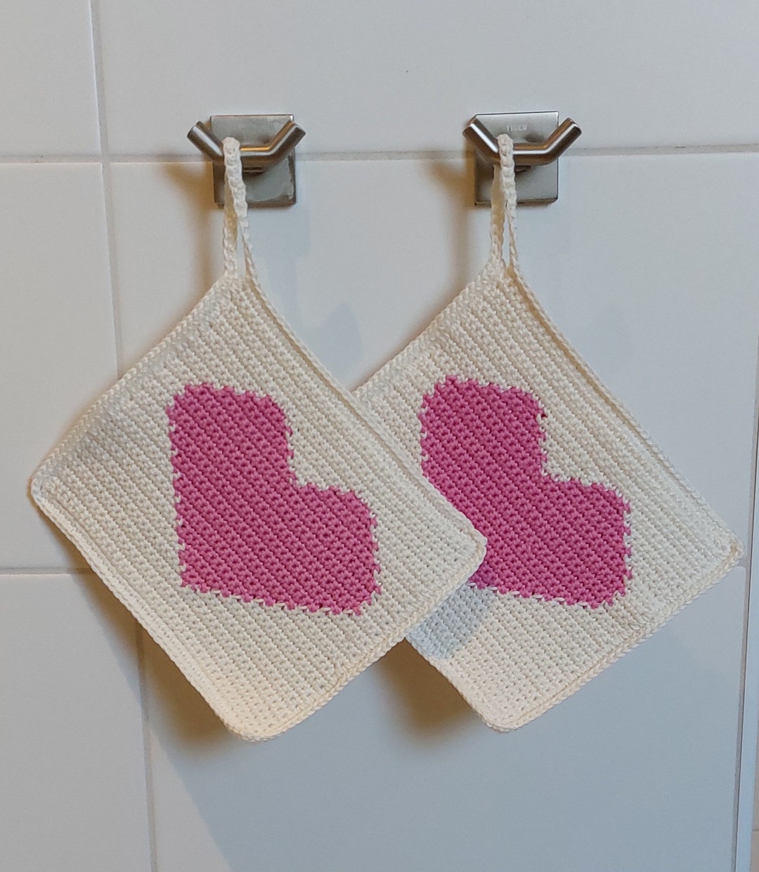 Crochet Pattern Pot Holder With Heart Motif - Etsy