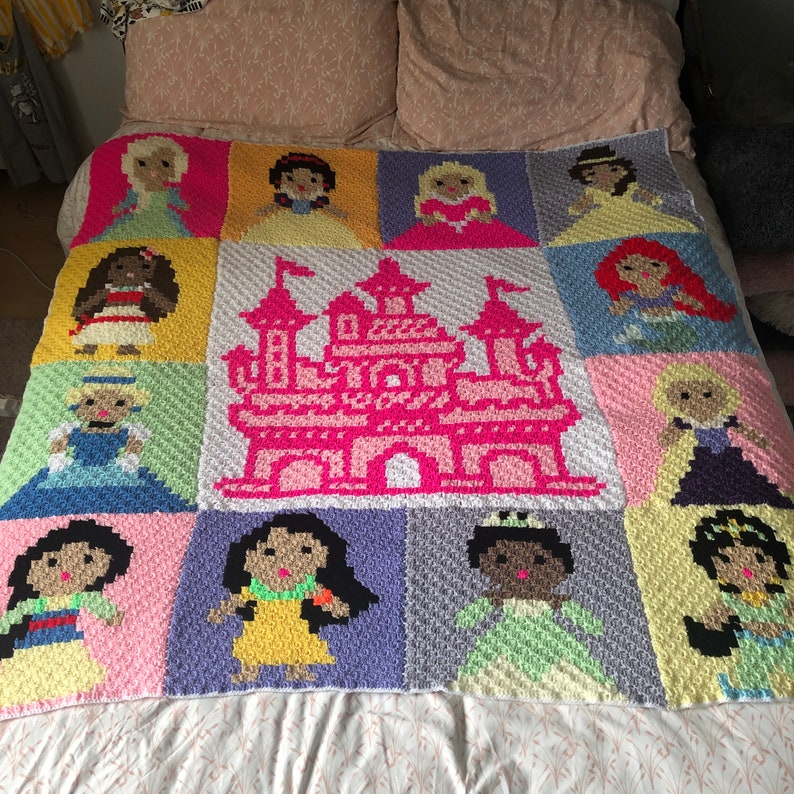 Full C2C Princess Inspired Blanket Crochet Pattern | PDF ONLY - Etsy