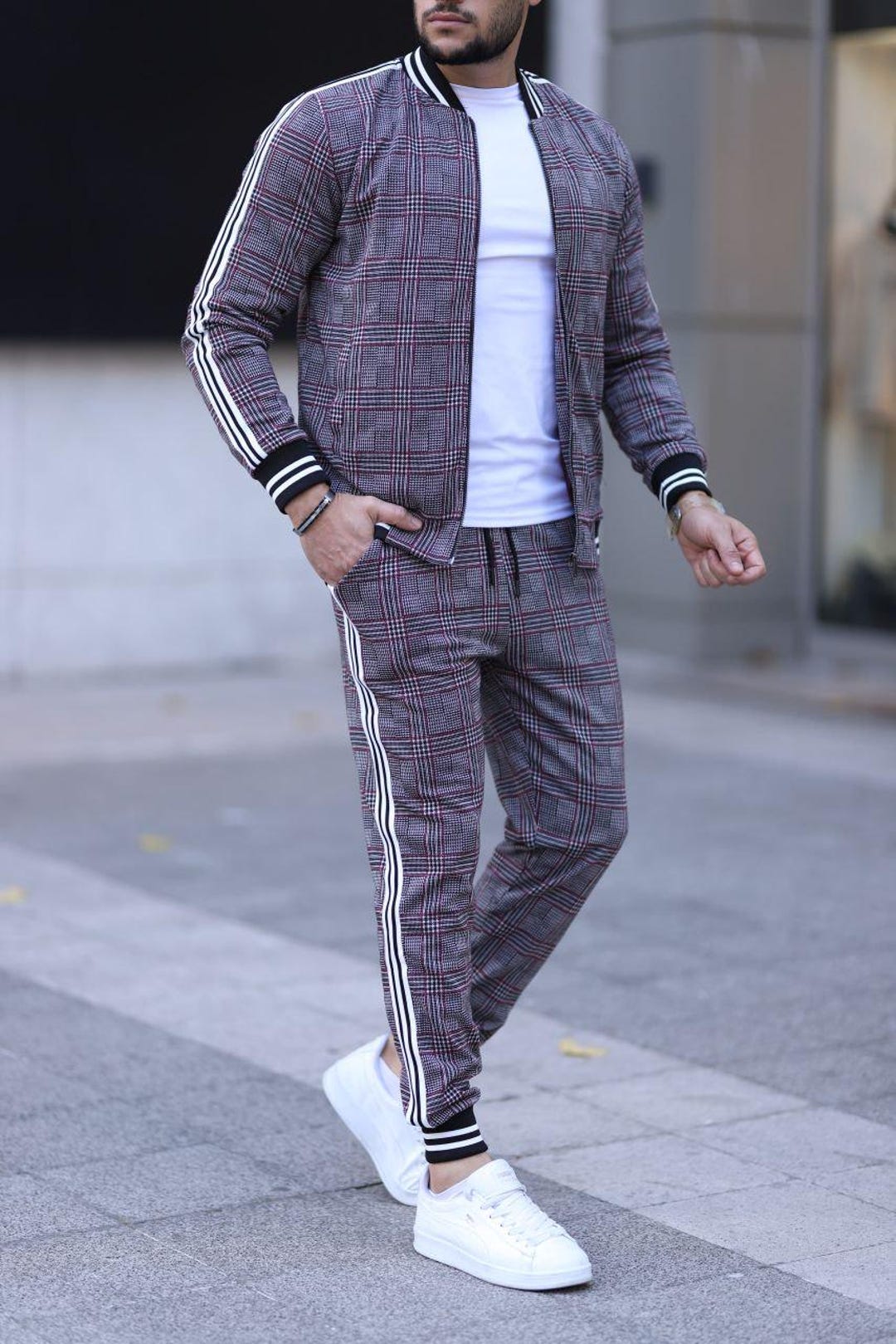 Mens Gentlemen Tracksuit Big Size,men's Sport and Casual Tracksuit Set ...