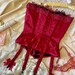 Cherry Red Bow Detail Strapless Ribbon Lacing Garter Straps Corset - Etsy