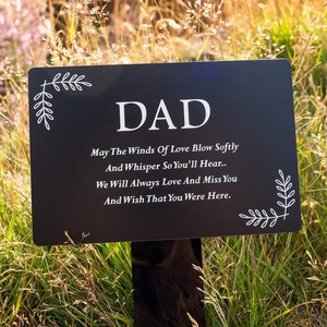 Dad Memorial Grave Ornament Marker Plaque With Ground Stake Father ...