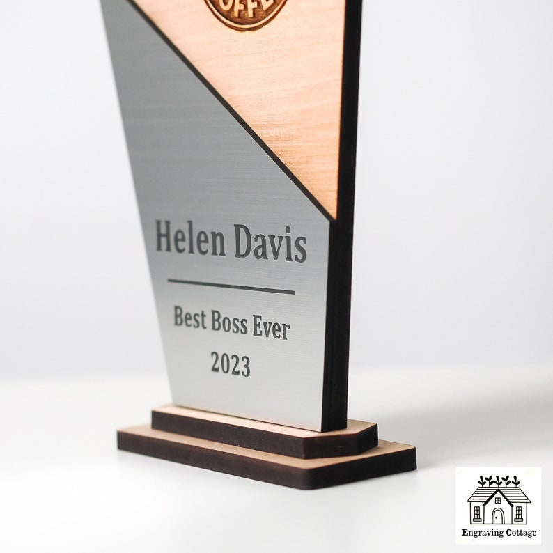 Engraved Trophy Award With Logo & Wording for Schools - Etsy UK