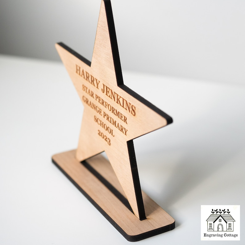 Engraved Star Award Trophy With Wording for Schools Pupils - Etsy UK