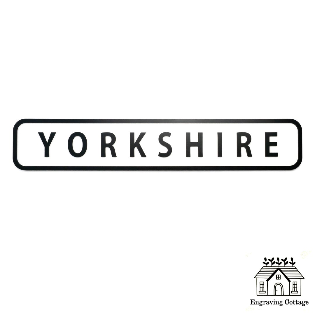 Yorkshire Sign Painted Wooden Sign Classic Yorkshire Black & White ...