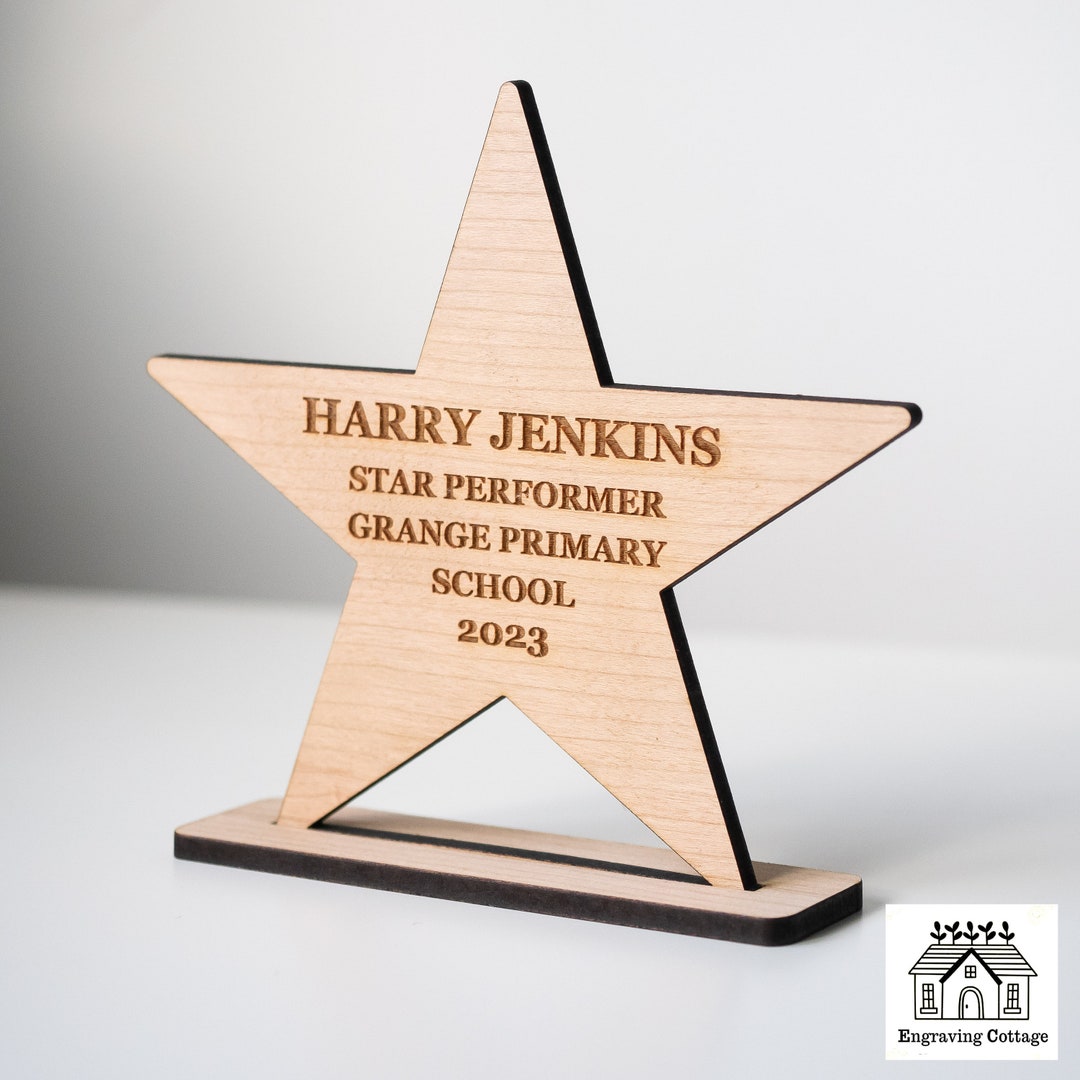 Engraved Star Award Trophy With Wording for Schools, Pupils, Academy ...