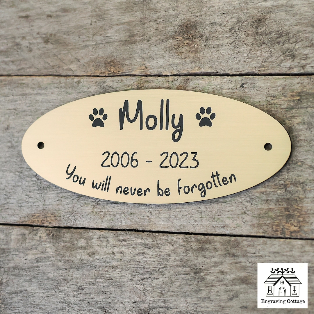 Memorial Plaque for Bench, Urn, Pet, Tree, Door Sign, Name Tag Plate in ...