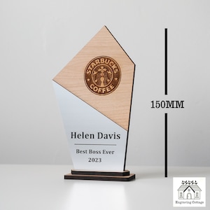 Engraved Trophy Award With Logo & Wording for Schools, Football, Dance ...