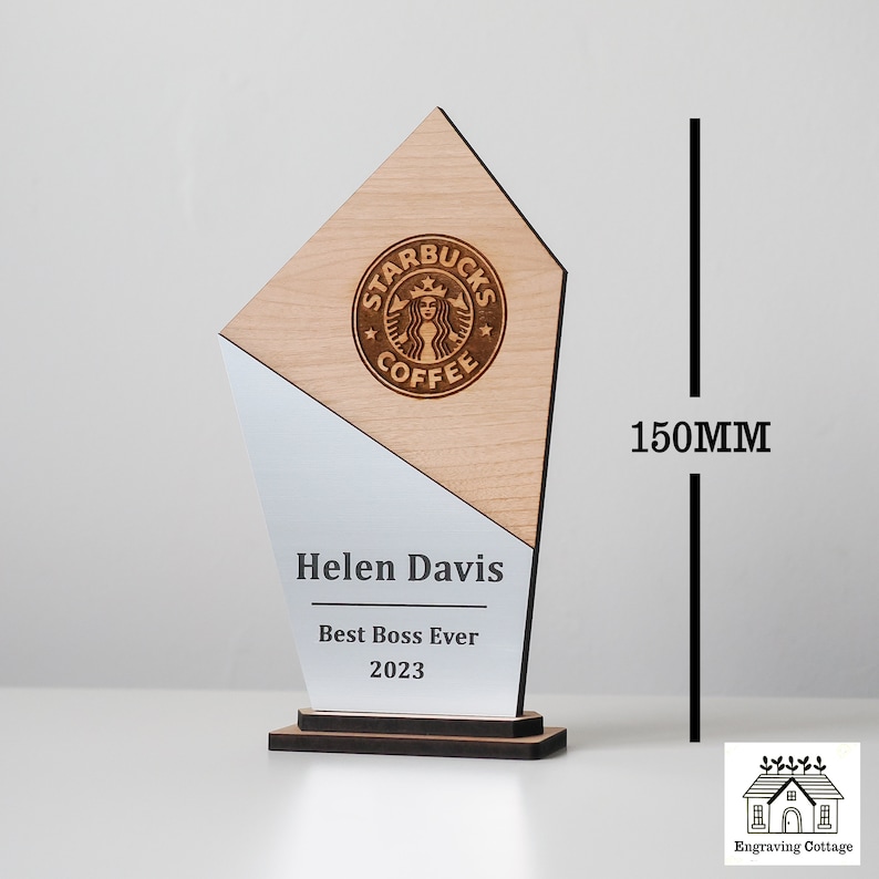 Engraved Trophy Award With Logo & Wording for Schools - Etsy UK