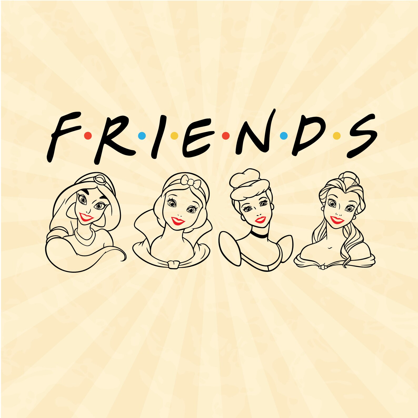Princess Friends Svg Disneyprincess Svg Friends Svg Vinyl - Etsy