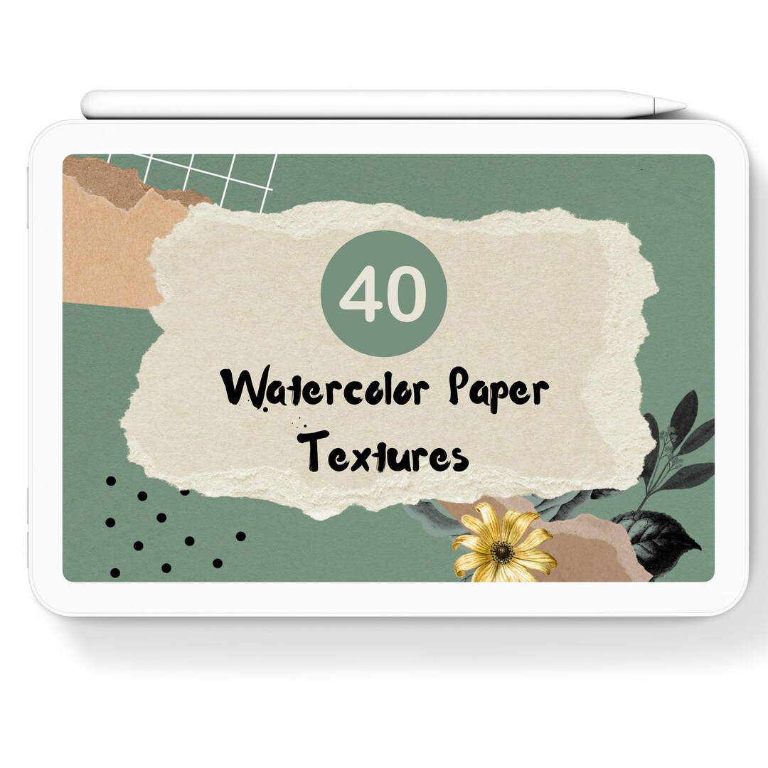 40 Procreate Watercolor Paper Textures Brushes, Procreate Texture ...