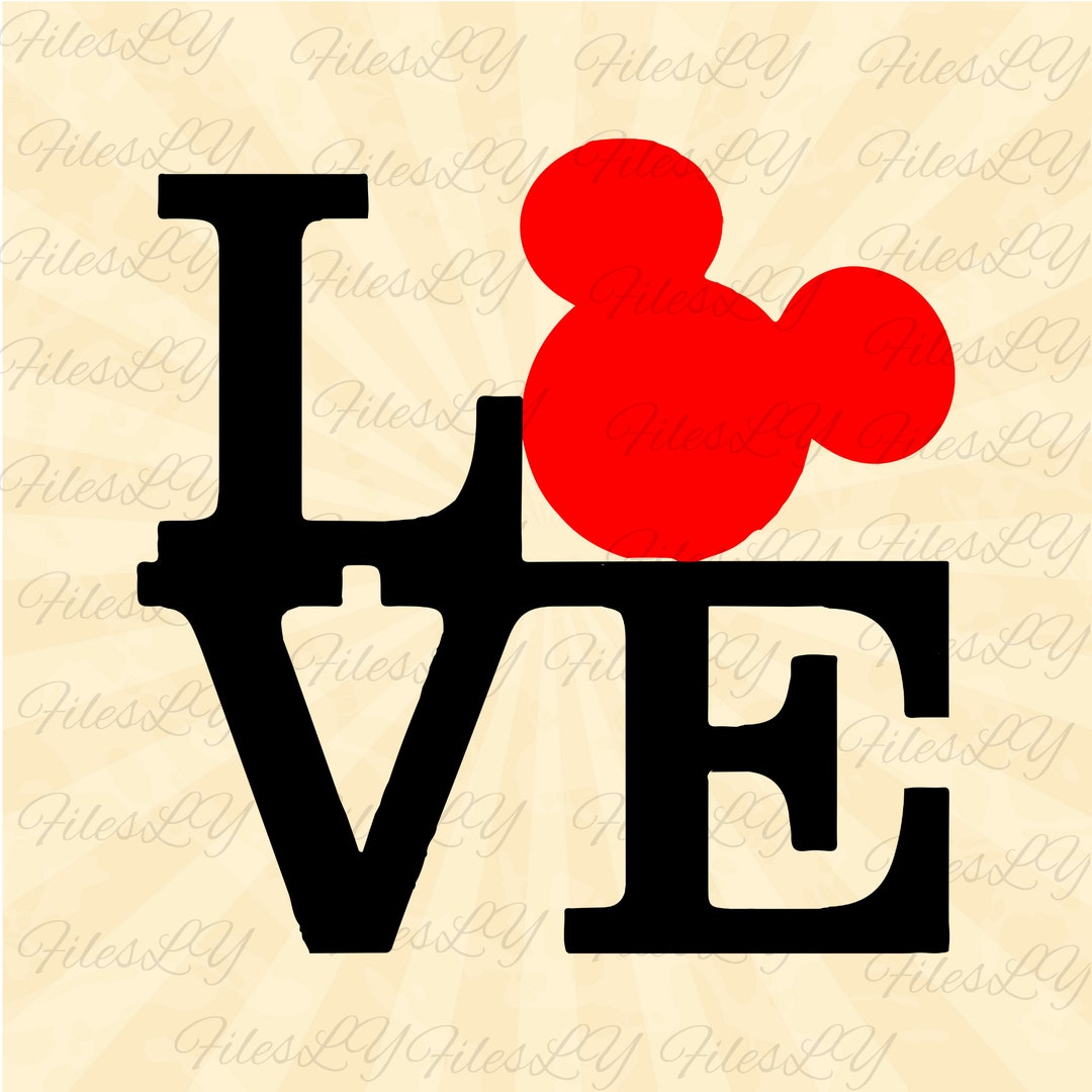 Mickey Love Svg, Mouse Love Svg, Mouse Head Svg, Vinyl Cut File, Svg ...