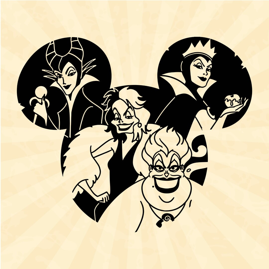 Villain SVG Ursula Dr Facilier Scar Captain Hook Disneyland Disneyworld ...