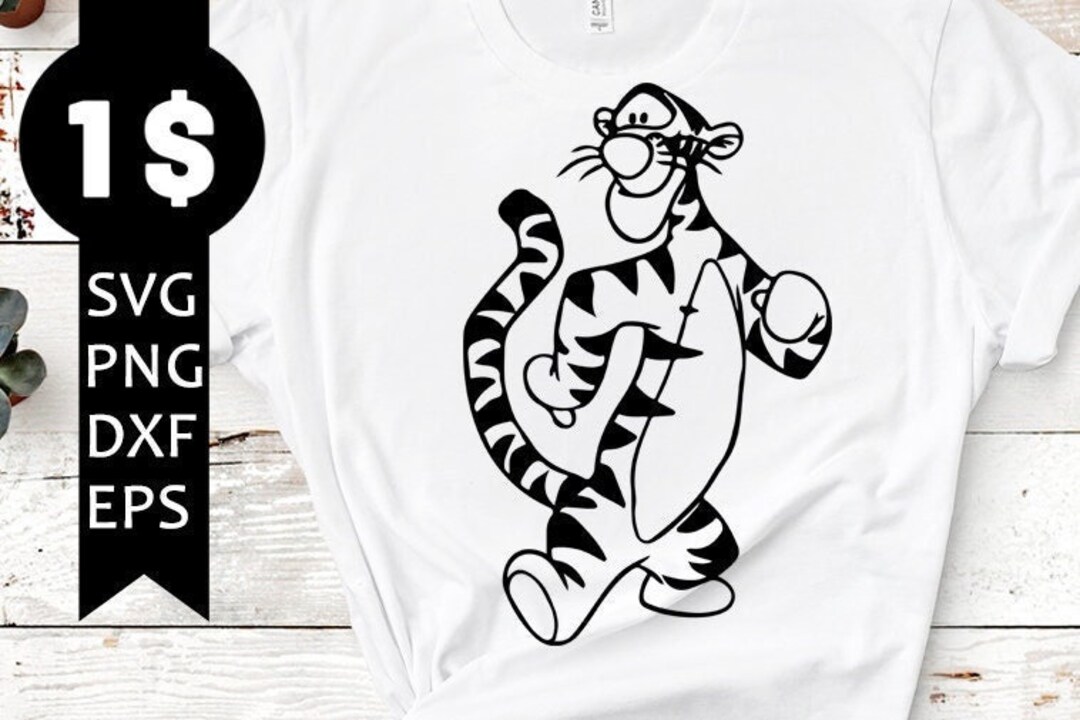Tigger SVG, Tigger Clip Art, Tigger SVG Files for Silhouette Cameo or ...