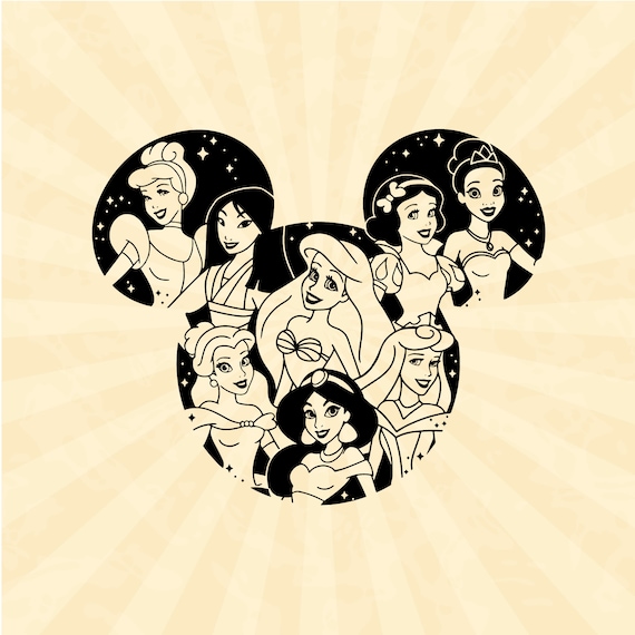 All Princess SVG Mouse Head SVG Princess SVG Vinyl Cut - Etsy UK