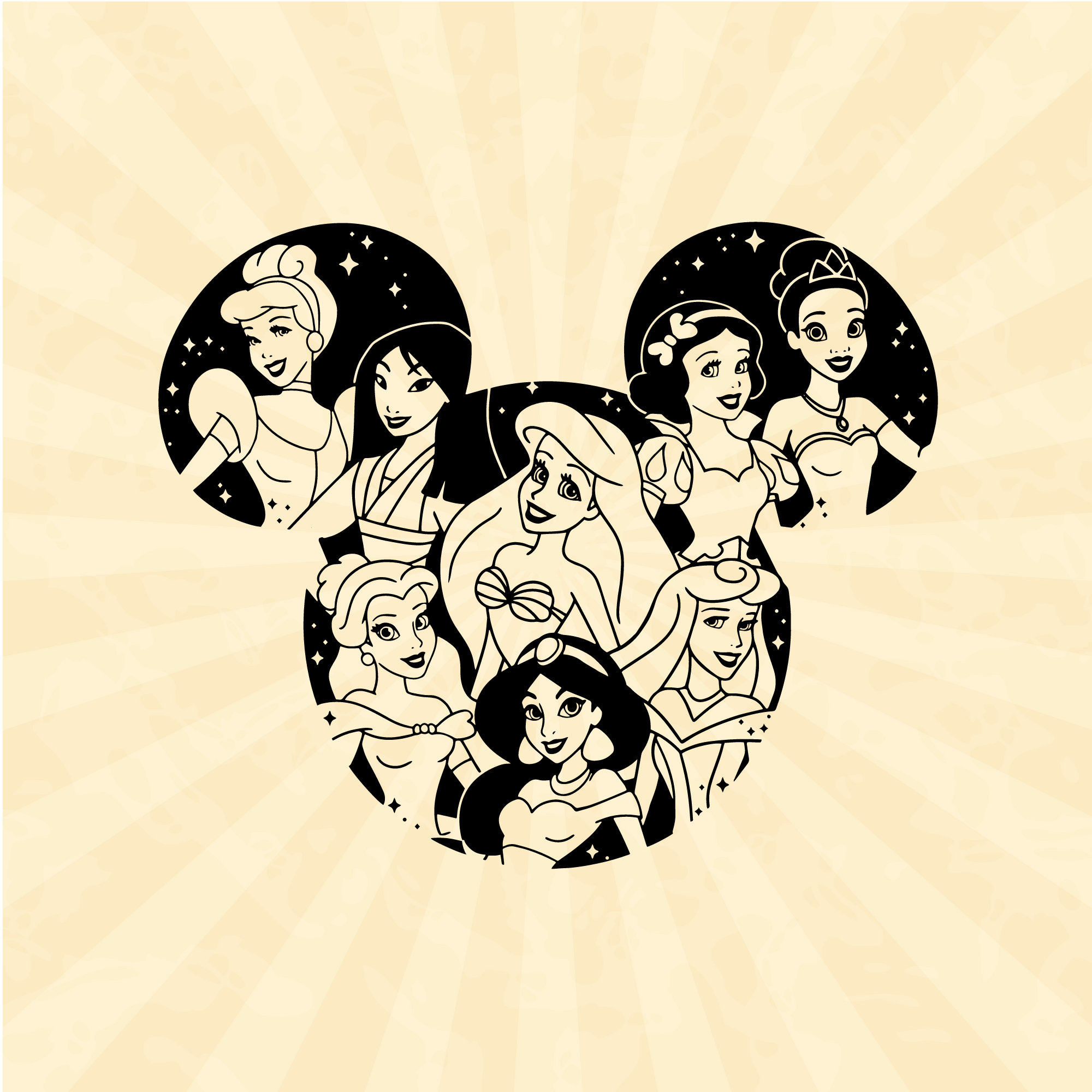 All Princess SVG Mouse Head SVG Princess SVG Vinyl Cut - Etsy