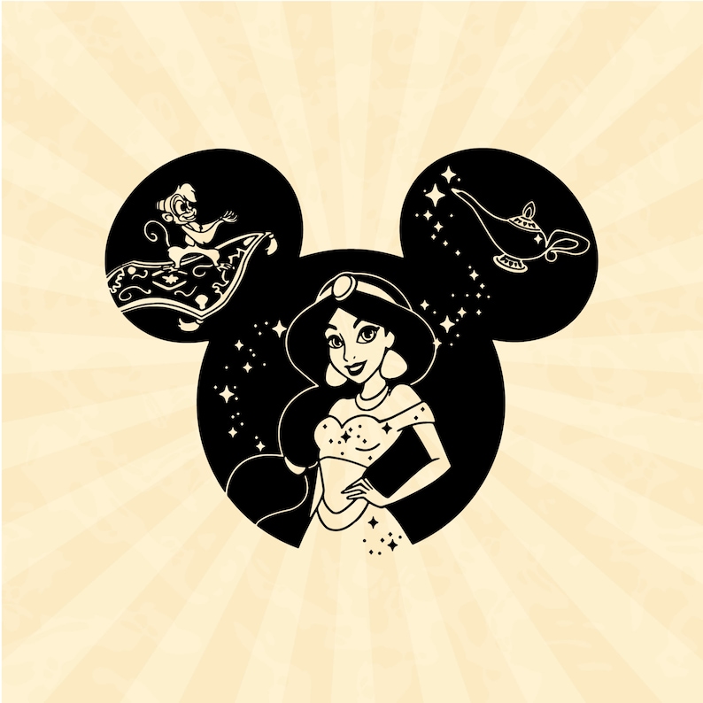 Princess Jasmine Svg, Disneyland Svg, Aladdin Svg, Vinyl Cut File, Svg ...