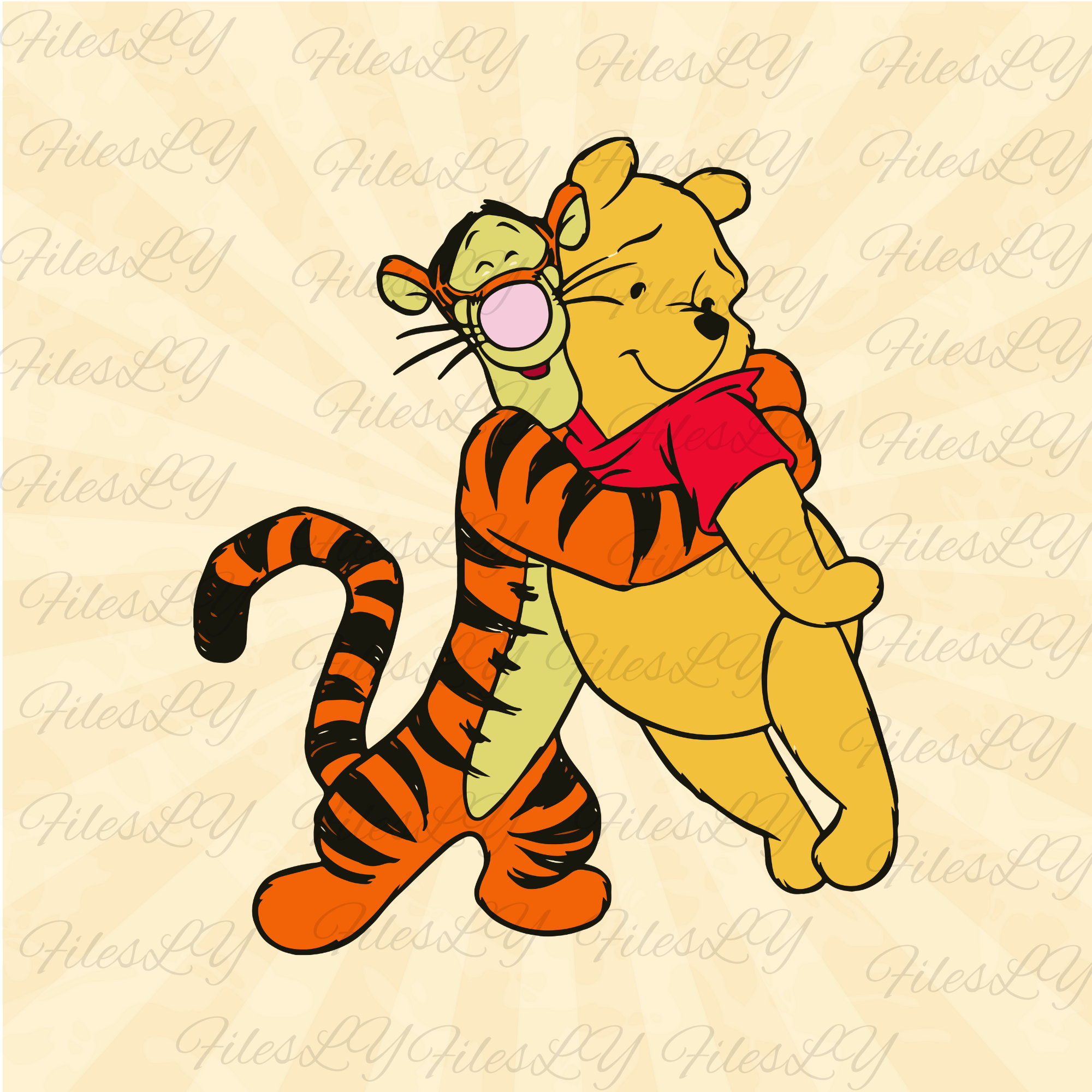 Winnie The Pooh And Tigger Hugging
