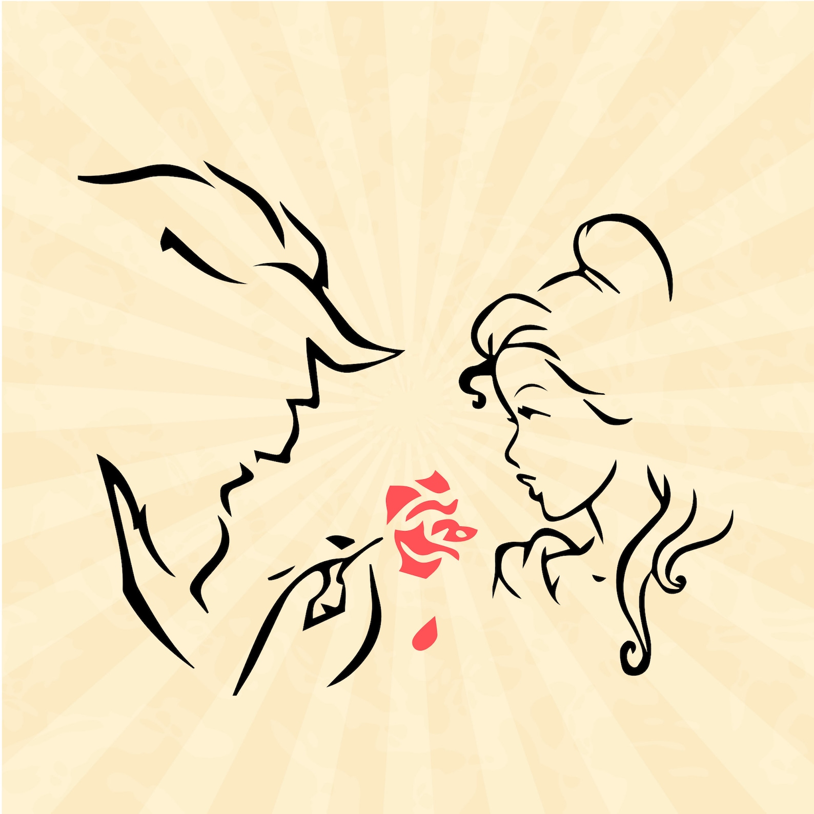 Beauty and the Beast Svg Red Rose Svg Belle Svg Vinyl Cut - Etsy