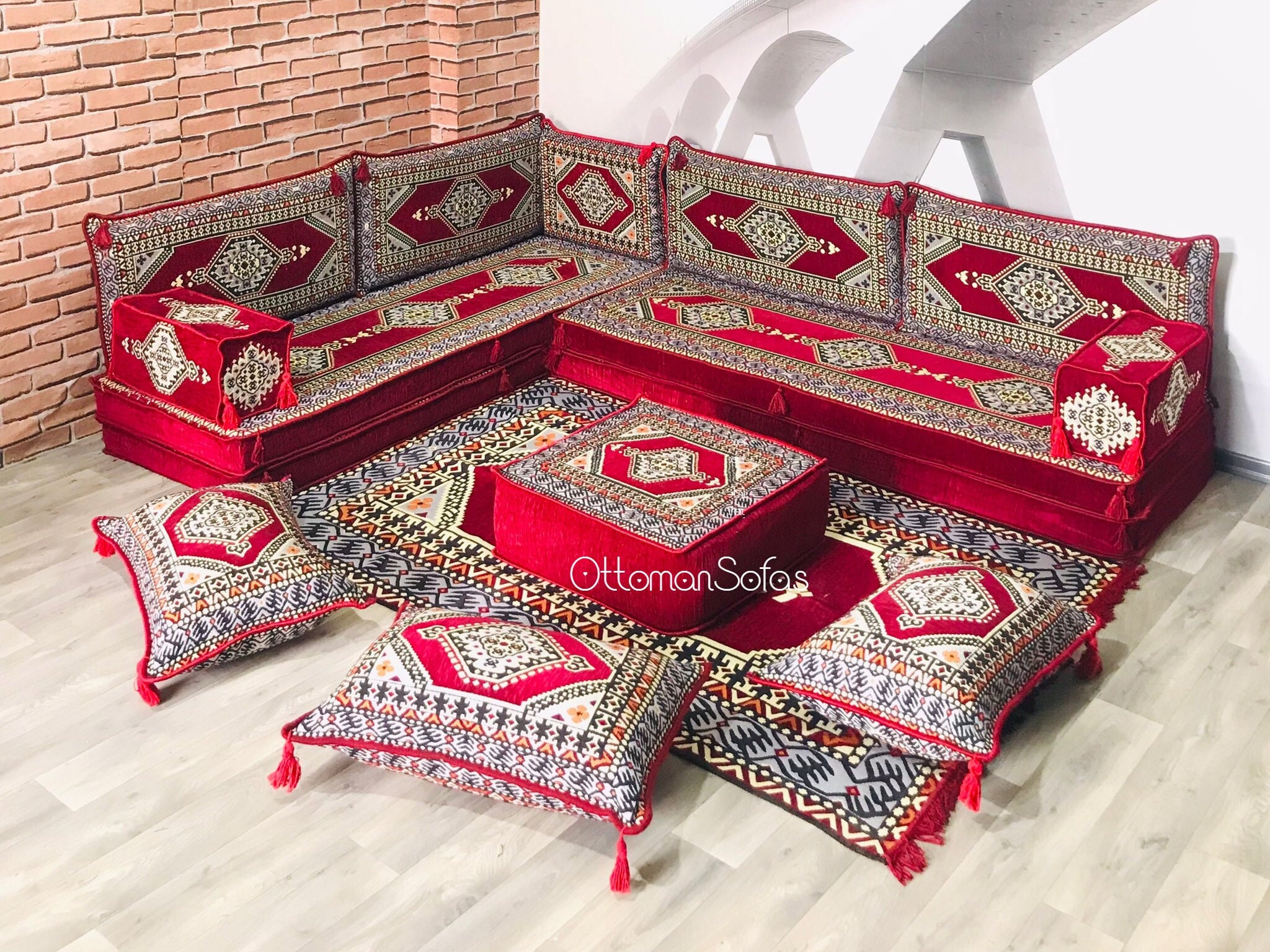 8'' L Shaped Arabic Floor Seating Sofa Set,l Shaped Bench,l Shaped ...